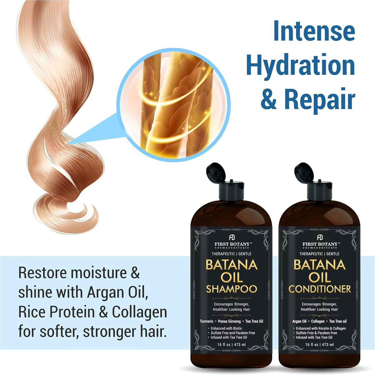 Batana Oil Shampoo and Conditioner - Fights Hair Loss, Promotes Hair G ...