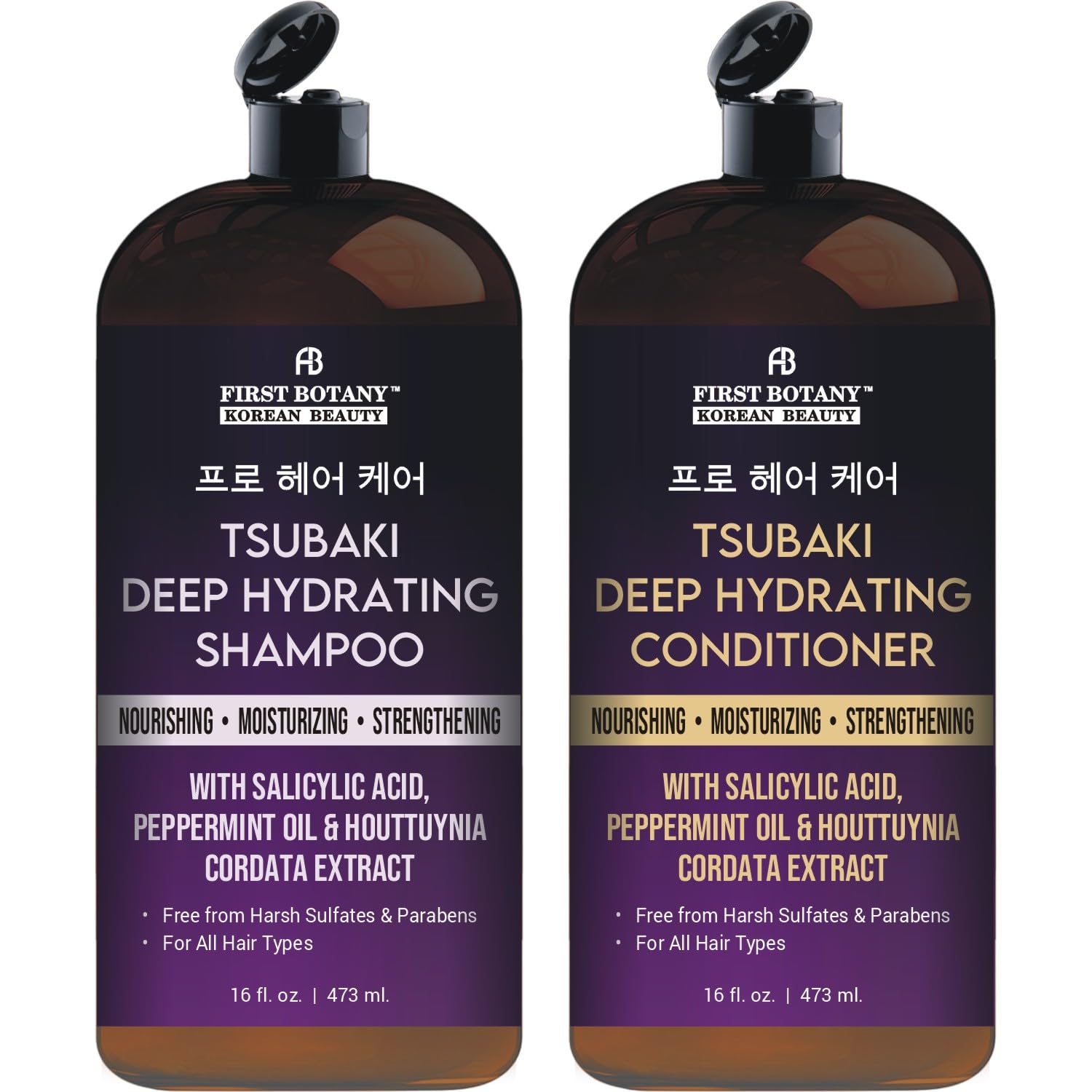 Korean Tsubaki Deep Hydrating Shampoo & Conditioner Set – With Hyaluro ...
