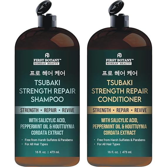 Korean Strength Repair Shampoo & Conditioner Set – With Biotin, Niacin ...