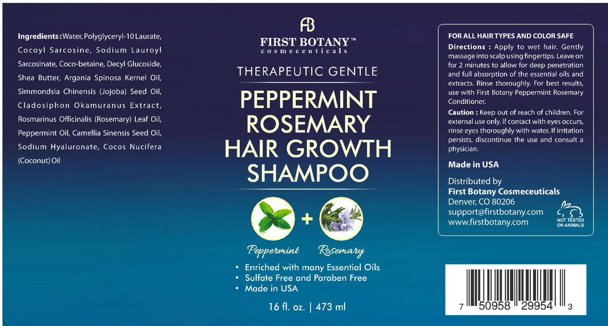 Peppermint Rosemary Hair Regrowth and Anti Hair Loss Shampoo and Condi ...