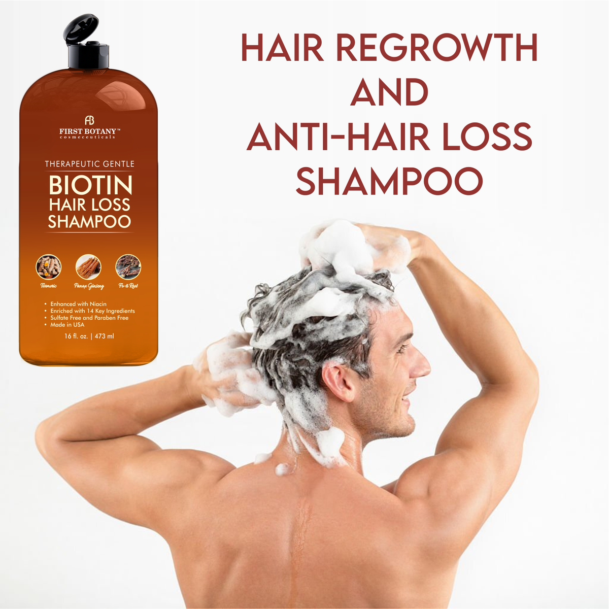 Hair Regrowth and Anti Hair Loss Shampoo 16 fl oz, with DHT blockers ...