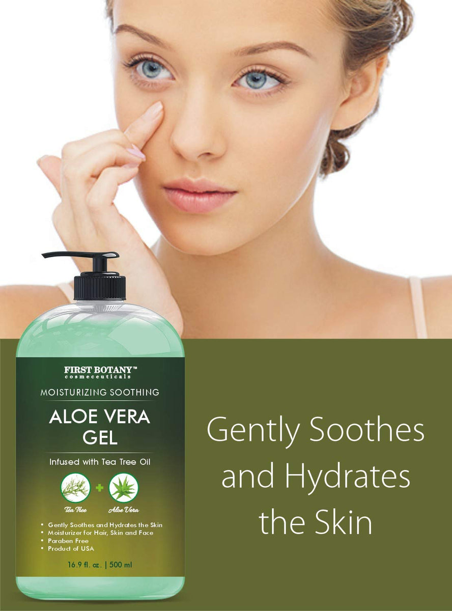 Aloe vera gel from 100 percent Pure Aloe Infused with Tea Tree Oil - N ...