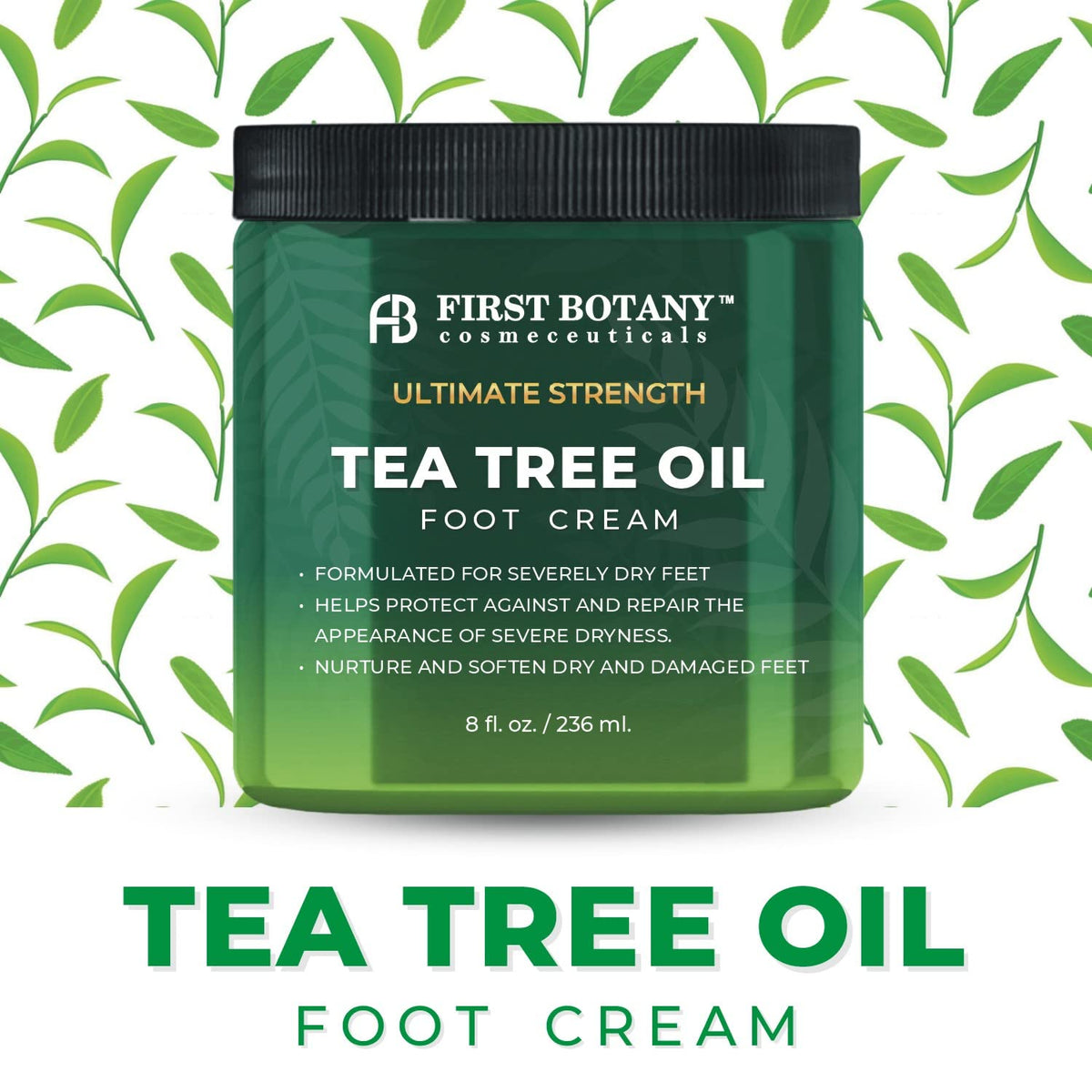 Athletes Foot Cream with Tea Tree Oil, Aloe & Spearmint - Hydrates, So ...