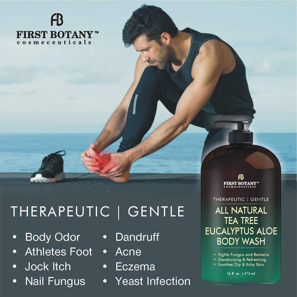 ALL Natural Tea Tree Body Wash - Fights Body Odor, Athlete’s Foot, Joc ...