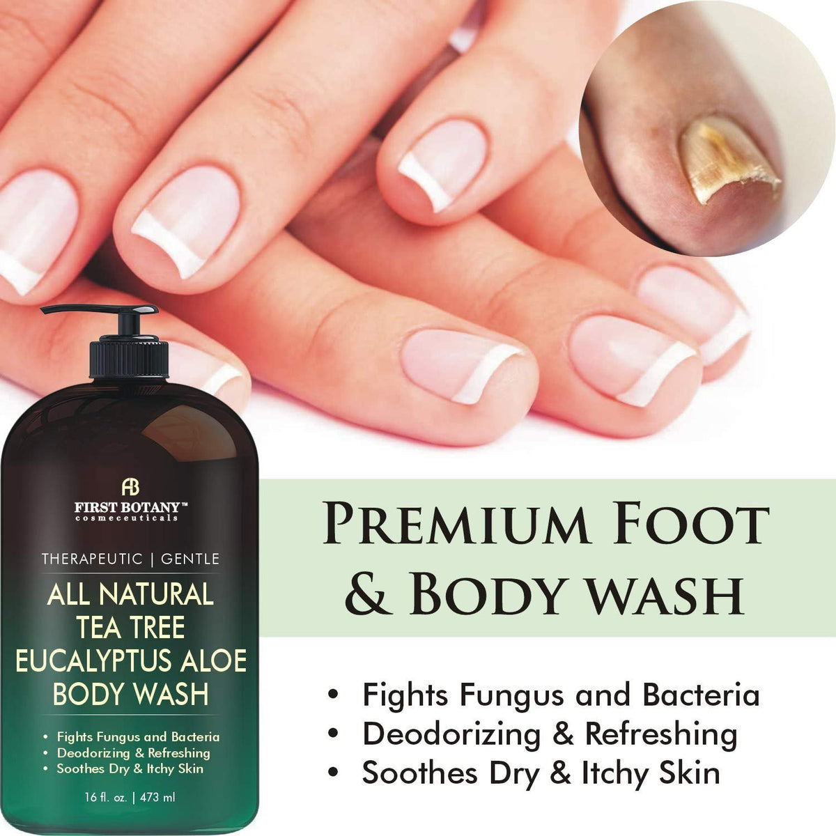 ALL Natural Tea Tree Body Wash - Fights Body Odor, Athlete’s Foot, Joc ...